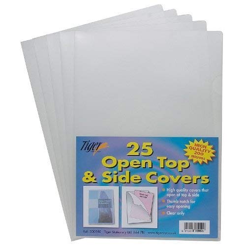 25 x A4 Clear Plastic Open Top & Side Report File Project Presentation Files