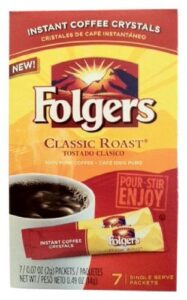 (3 pack) folgers classic roast instant coffee crystals, 7-count