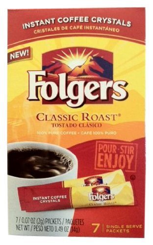 (3 Pack) Folgers Classic Roast Instant Coffee Crystals, 7-Count