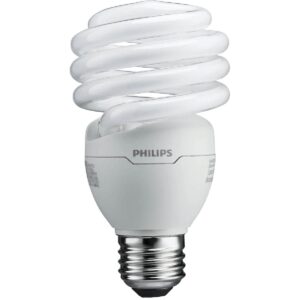 philips led 433557 energy saver compact fluorescent t2 twister (a21 replacement) household light bulb: 6500-kelvin, 23-watt (100-watt equivalent), e26 medium screw base, daylight deluxe, 4-pack