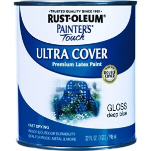 rust-oleum painters touch ultra cover indoor and outdoor gloss deep blue protective enamel 1 qt.