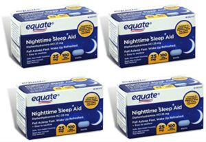 equate - nighttime sleep aid 25 mg, 100 mini-caplets (pack of 4)