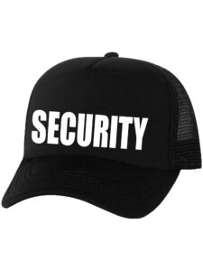 security truckers mesh snapback hat in black - one size