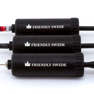 The Friendly Swede Ball Pump for Sports Balls, Including Ball Pump Needles and Nozzles, Hand Air Pump for Balls, Basketball Pump, Hand Pump for Inflatables, Soccer Ball Pump - Black (3 Pack)