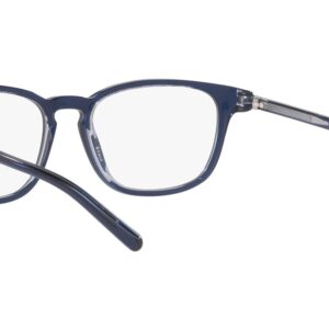 Polo Ralph Lauren Men's PH2117 Rectangular Prescription Eyewear Frames, Shiny Transparent Blue/Demo Lens, 54 mm