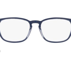 Polo Ralph Lauren Men's PH2117 Rectangular Prescription Eyewear Frames, Shiny Transparent Blue/Demo Lens, 54 mm