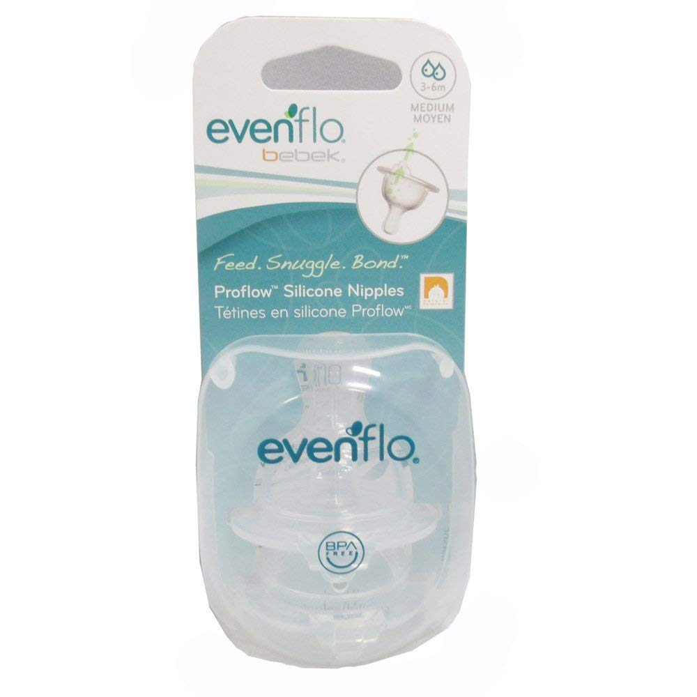 Evenflo Bebek Baby Bottle Nipple, Medium Flow, BPA-Free