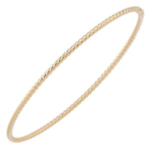 kooljewelry 10k yellow gold 2 mm twist design bangle bracelet