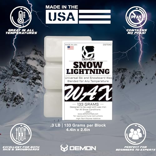 Demon Complete Basic Tune Kit with Wax- Everything Needed to do a Basic Tune and Wax for Your Skis and Snowboard **Made in USA Wax**