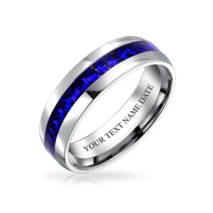 september birthstone month crystal eternity band ring stainless steel custom engraved