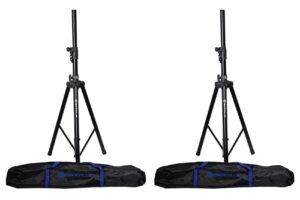 2 rockville dj pa tripod speaker stands+bags, hydraulic air auto lift rvss4ab