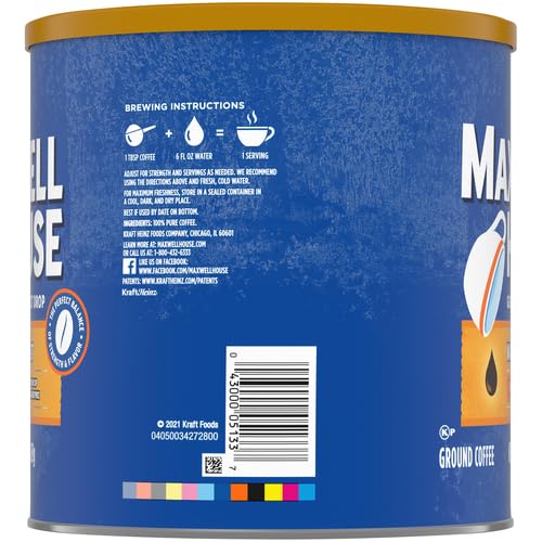 Maxwell House Wake Up Roast Medium Roast Ground Coffee (30.65 oz Canister)