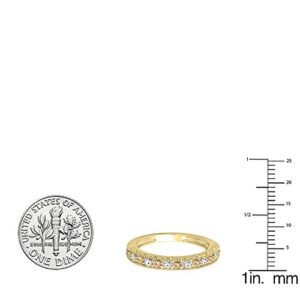 Dazzlingrock Collection 0.55 Carat (ctw) 14K Champagne & White Diamond Stackable Wedding Band for Women 1/2 CT, Yellow Gold, Size 5.5