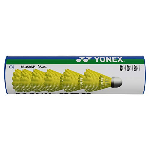 YONEX Mavis 350 Nylon Shuttlecock with Blue Cap (Yellow)