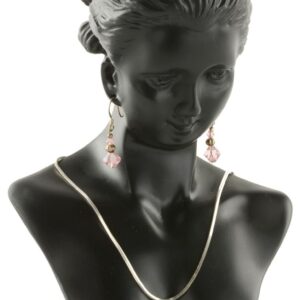 Displays2go Jewelry Display Head Showcases Necklaces and Earrings with Countertop, Black