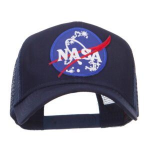 e4hats.com lunar landing nasa patched mesh back cap - navy osfm