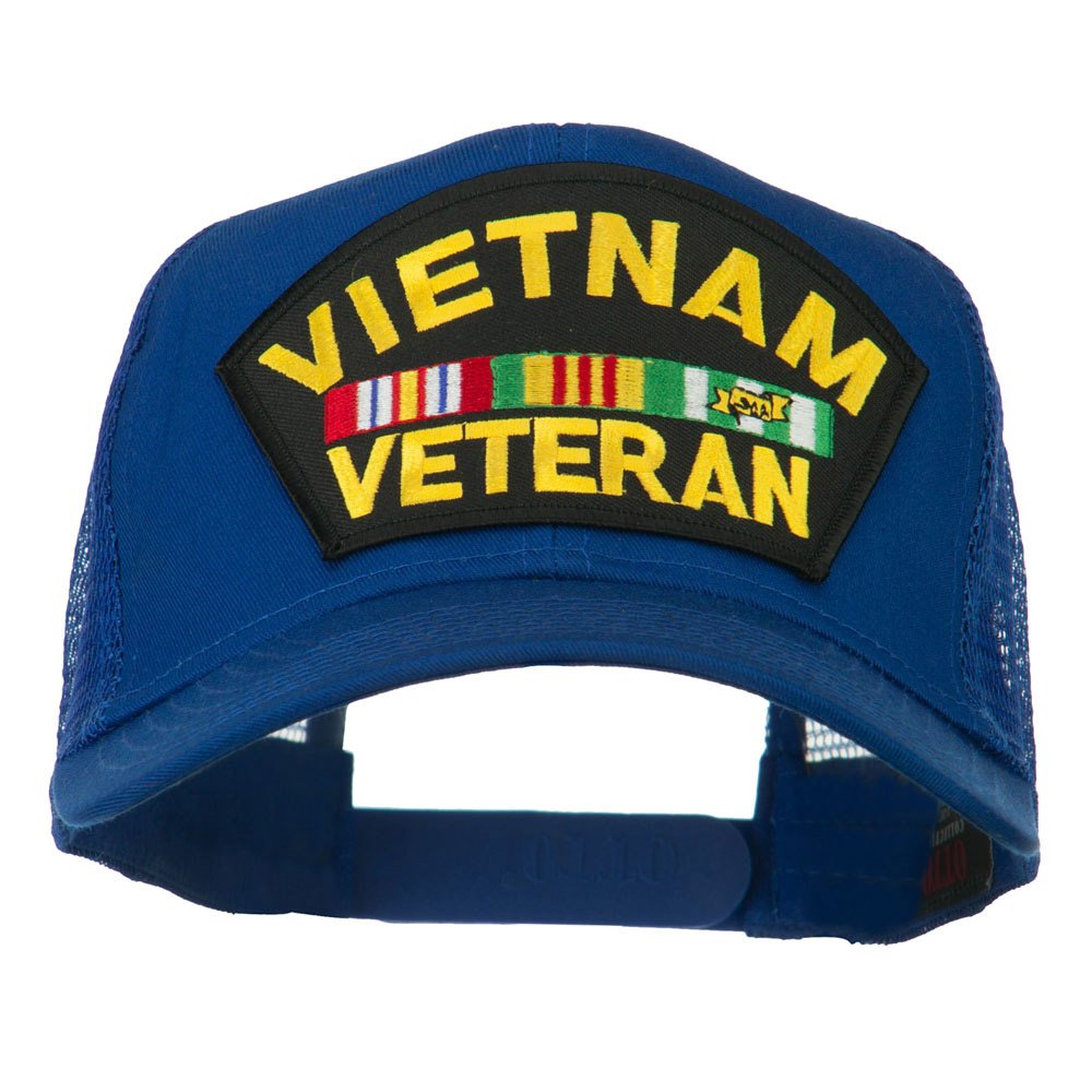 Vietnam Veteran Military Patched Mesh Back Cap - Royal OSFM