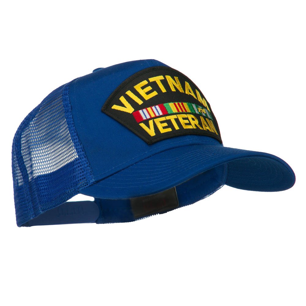 Vietnam Veteran Military Patched Mesh Back Cap - Royal OSFM