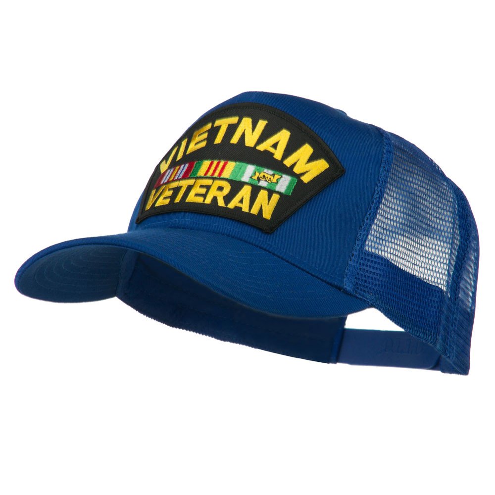 Vietnam Veteran Military Patched Mesh Back Cap - Royal OSFM