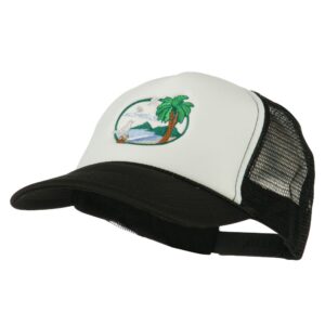 e4Hats.com Fishing Beach Seagulls Embroidered Foam Mesh Back Cap - Black White OSFM