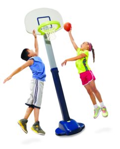 little tikes adjust and jam pro basketball set, blue