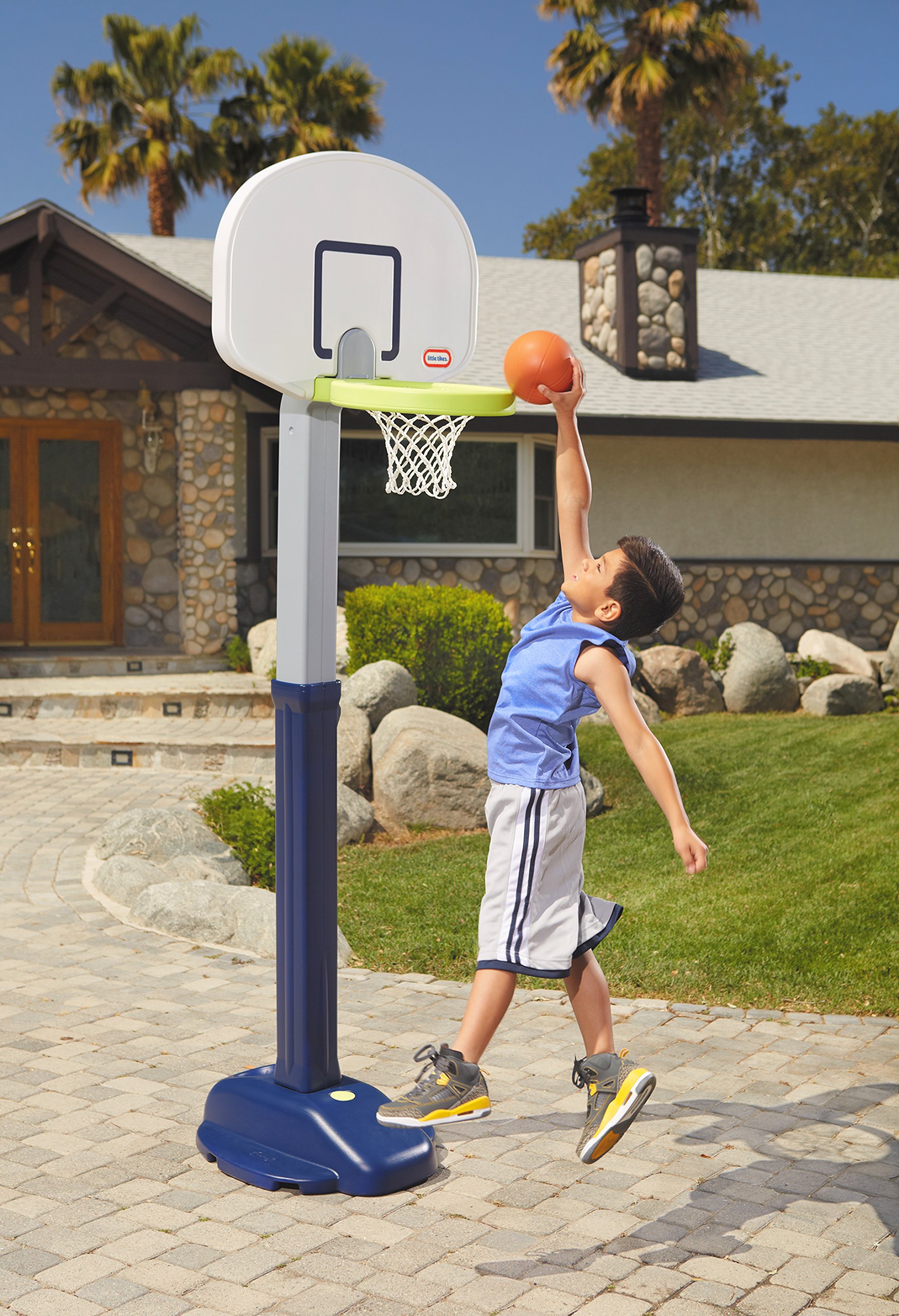 Little Tikes Adjust and Jam Pro Basketball Set, Blue