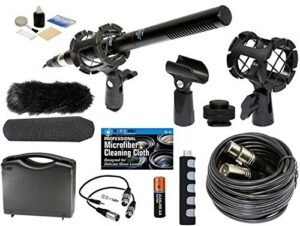 professional advanced broadcast microphone and accessories kit for nikon dslr d5, d4s, d750, d810, d810a, d300s, d500, d610, d7100, d7200, d3300, d3200, d5100, d5300, d5500, d5600 cameras