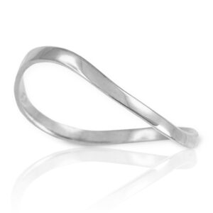 thumb rings high polish 925 sterling silver wave band (size 8.5)