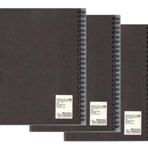 MUJI Double Ring Blank Notebook A5-size Unruled 80sheets - Pack of 3books