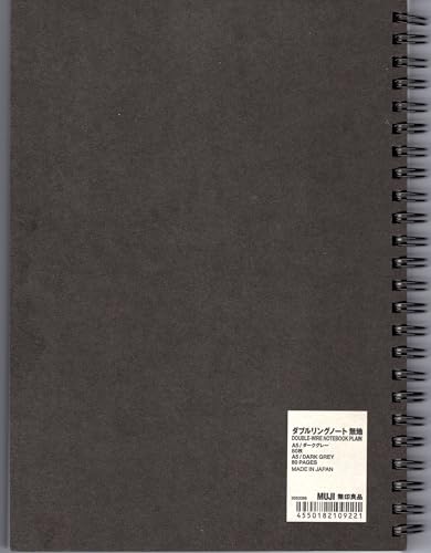 MUJI Double Ring Blank Notebook A5-size Unruled 80sheets - Pack of 3books