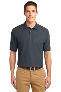 port authority tall silk touch polo. tlk500 steel grey