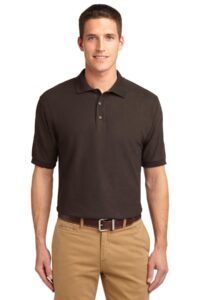 port authority silk touch polo