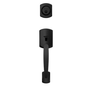 Schlage F58 GRW 622 Greenwich Single Cylinder Exterior Entrance Handleset, Matte Black (Exterior Half Only)