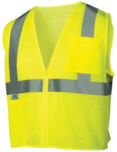 pyramex rvz21 series safety vest class 2 economy vest hi vis lime extra large