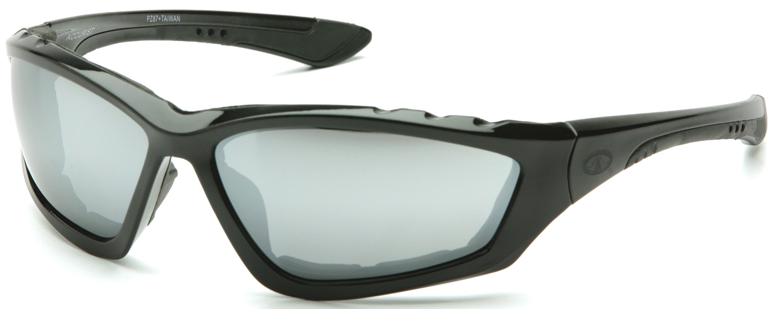 Pyramex Safety Accurist Safety Glasses Black Silver Mirror Lens