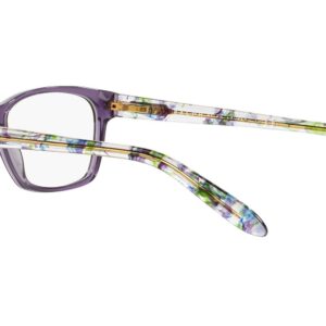 Ralph by Ralph Lauren Women's RA7039 Square Prescription Eyewear Frames, Shiny Transparent Violet/Demo Lens, 53 mm