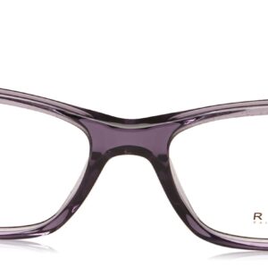 Ralph by Ralph Lauren Women's RA7039 Square Prescription Eyewear Frames, Shiny Transparent Violet/Demo Lens, 53 mm