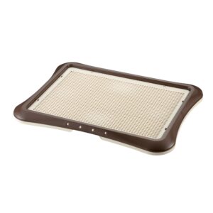 richell paw trax mesh training tray, brown 25.2 x 18.9 x 1.6" | richell paw trax mesh training tray: puppy potty pad holder for indoor use, anti-chewing and tearing, ideal for potty training puppies