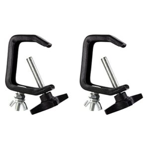 chauvet clp-03 standard c clamps for dj lighting setups and systems, fits 1-2 inch truss for stable & safe light mounting, 44 pound capacity, 2 count