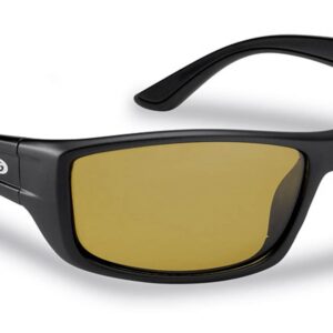 Flying Fisherman Unisex-Adult Buchanan Sunglasses, Matte Black Frames/Yellow-Amber Lens, Medium