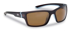 flying fisherman mens cove sunglasses, matte crystal frames/tobacco amber lenses, medium us