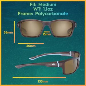 Flying Fisherman mens Cove Sunglasses, Matte Crystal Frames/Tobacco Amber Lenses, Medium US