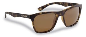 flying fisherman men's fowey polarized sunglasses, tortoise frames/amber lenses, medium