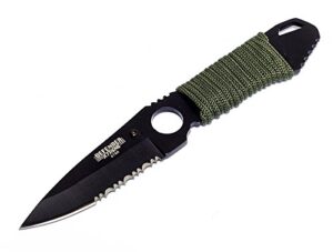 shelter 6788 full hunting knife stainless steel sheath, tang/black, 7"