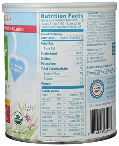 Baby's Only Toddler Formula, Lactose Relief, Organic, 12.7-Ounce Can