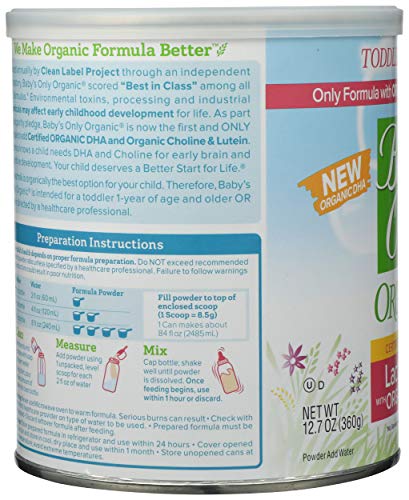 Baby's Only Toddler Formula, Lactose Relief, Organic, 12.7-Ounce Can