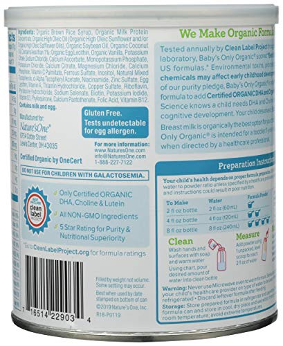 Baby's Only Toddler Formula, Lactose Relief, Organic, 12.7-Ounce Can