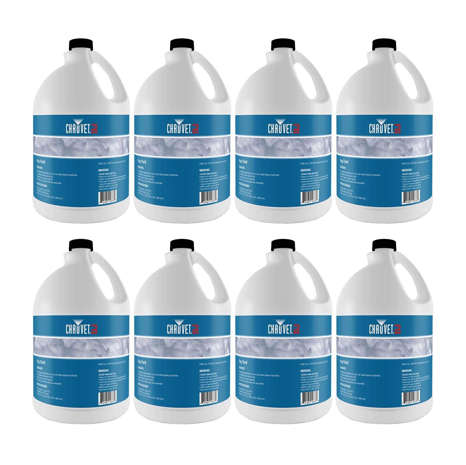 CHAUVET DJ 1 Gallon of Fog Smoke Juice Fluid for Fog Machines (8 Pack) | 8 x FJU