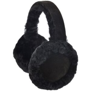 snugrugs ladies full sheepskin ear muffs with gift box, black