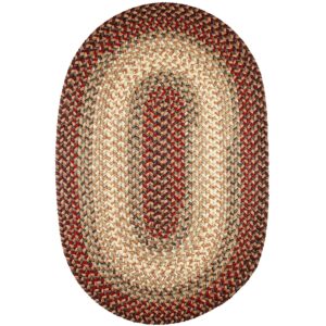 super area rugs oval 4x6 red/gray braided rug hartford primitive decor rug - indoor outdoor - 4' x 6' braided rug kitchen table rug